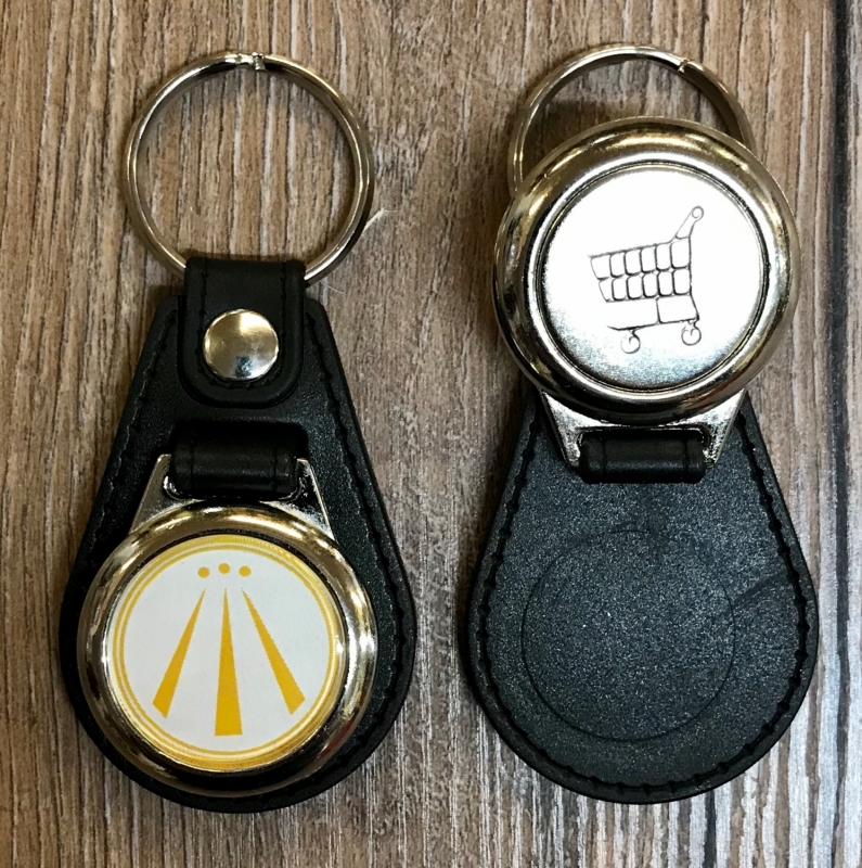 Schlüsselanhänger - Metall & Kunstleder - Motiv OBOD AWEN - weiss